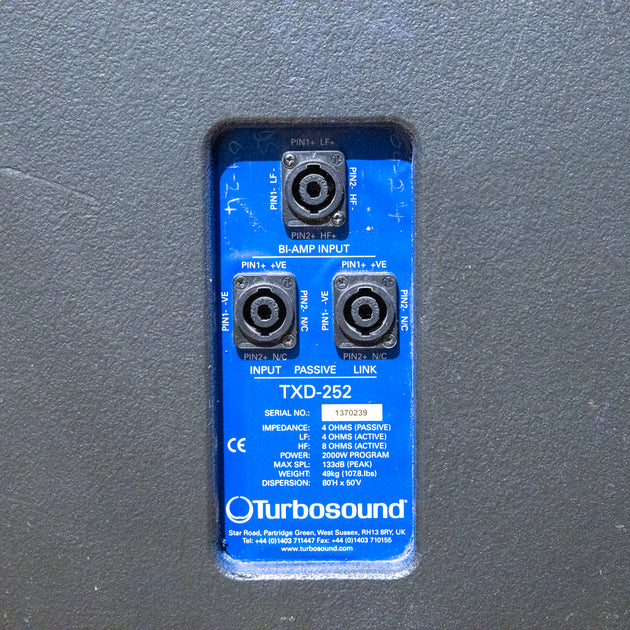 Turbosound TXD-252 Passive Bi-Amp Speaker - Used – Music City Canada