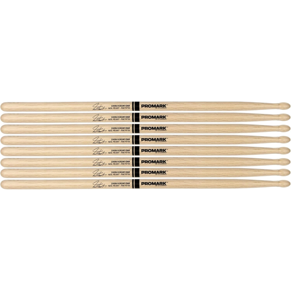 Promark PW747W-4P Neil Peart 747 Shira Kashi Oak Drumstick, 4-Pack ...