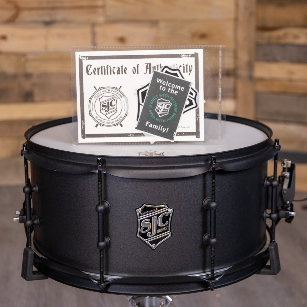 SJC Drums PFS6514FBGGW Pathfinder Snare Drum 6.5x14 - Galaxy Grey w/ B ...