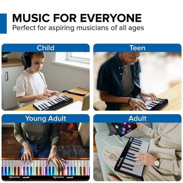 Gemini GPP-101 Expandable 24 Key Wireless MIDI Learning Keyboard ...