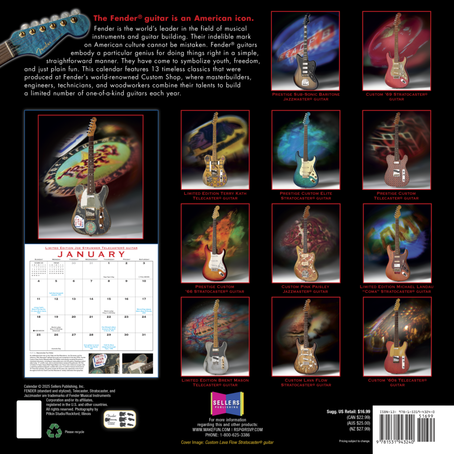 Fender 2026 ® Custom Shop Calendar – Music City Canada