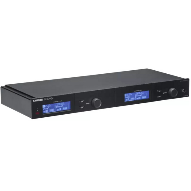 Shure SLXD4QDAN+ Quad-Channel Digital Wireless Receiver with Dante (G5 ...