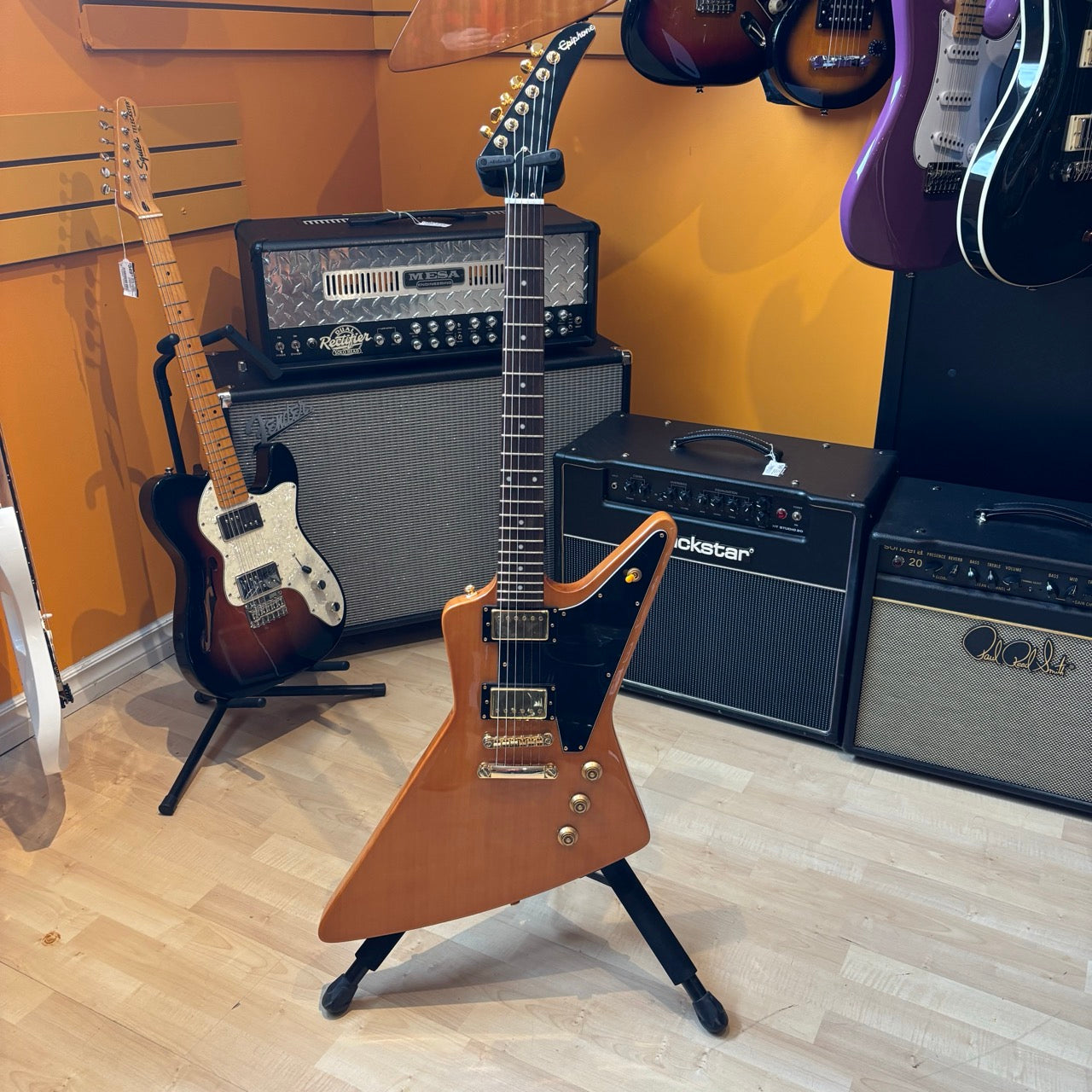 Epiphone - 58 Reissue Korina Explorer (Natural - Gold) w/ Gig Bag - 20 ...