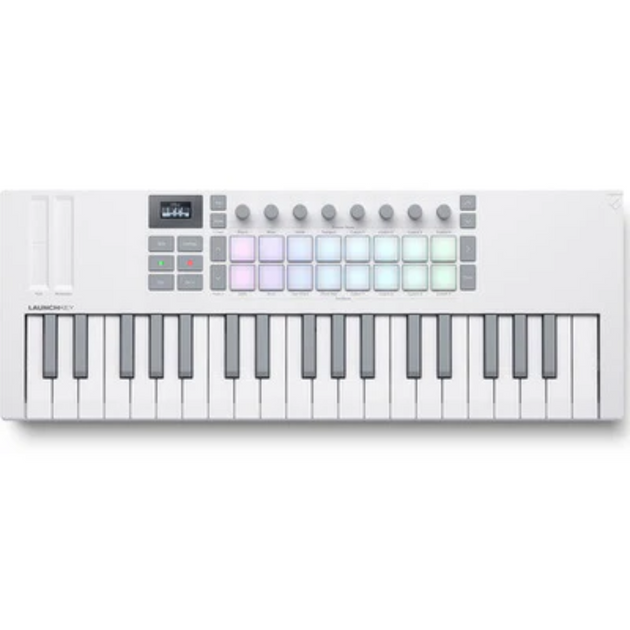Novation LAUNCHKEY-MINI-37-MK4-WH 37-Mini-Key MIDI Controller Keyboard ...