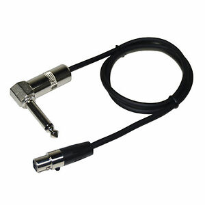 Shure WA304 Right-Angle Instrument Cable 1/4" plug and 4-pin mini conn ...