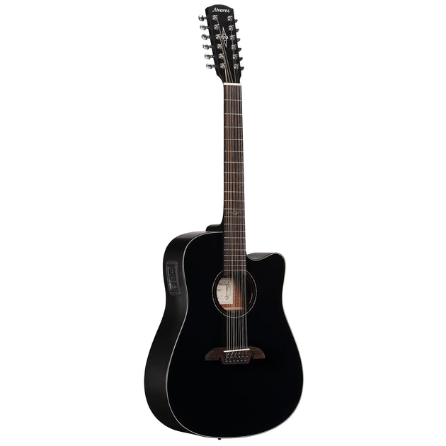 Alvarez AD60-12CE - Artist 12-String Dreadnought Acoustic Guitar - Bla ...
