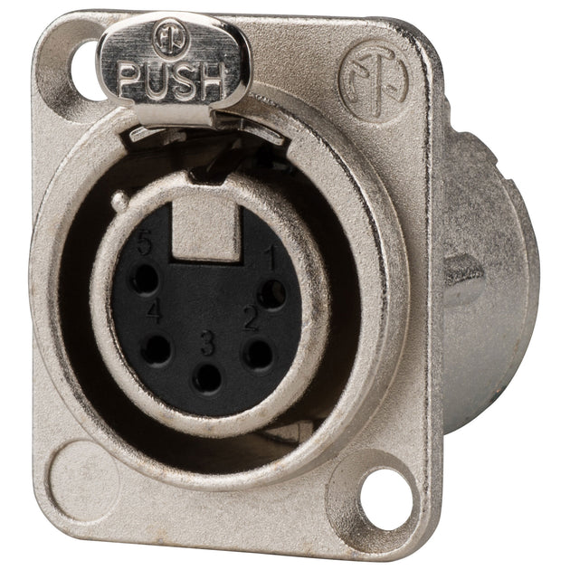 Neutrik NC5FD-LX - 5 Pin Nickel Chassis XLRF -D Size – Music City Canada