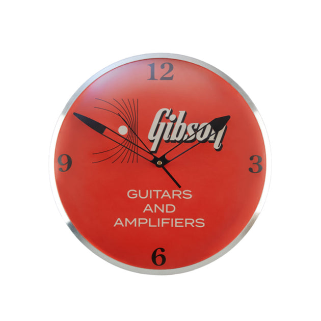 Gibson Vintage Lighted Wall Clock - Kalamazoo Orange – Music City Canada